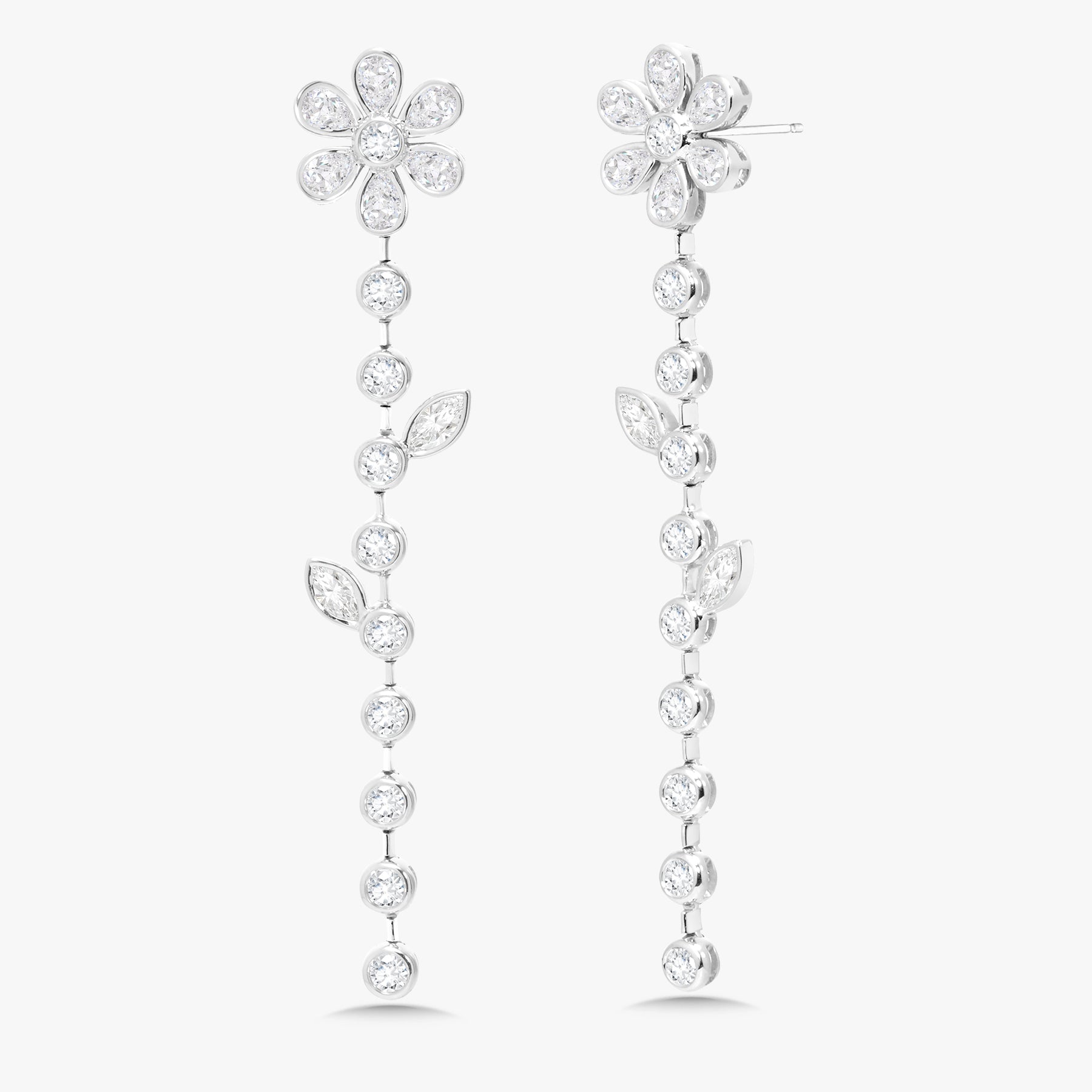 Tallulah Floating Flower Bezeled Diamond Stud Earrings 4.30 ctw – RWFJ