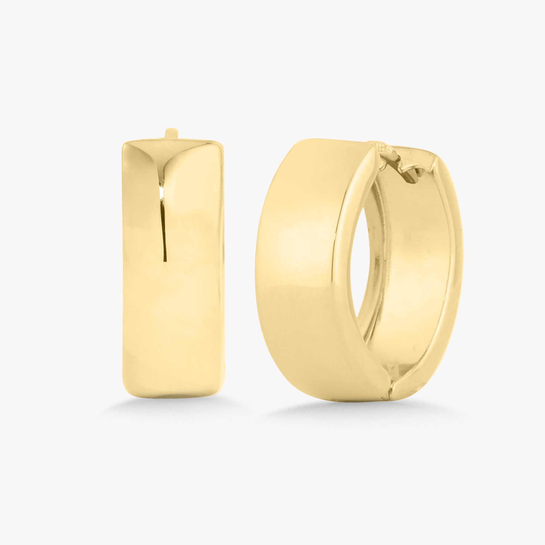14k yellow gold huggie earrings store