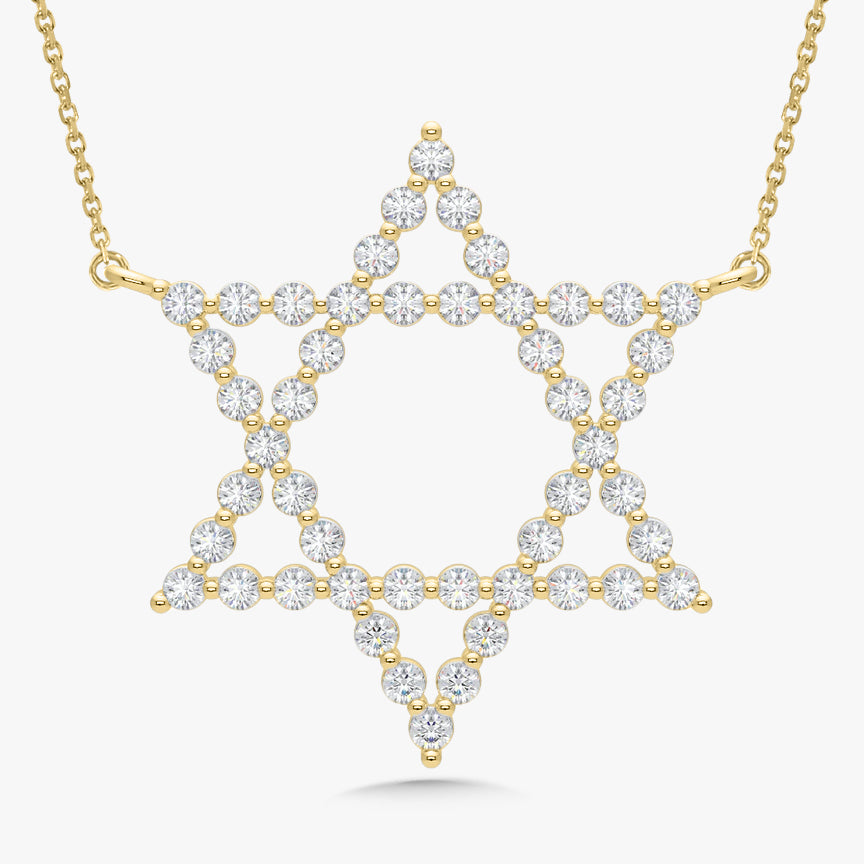 Charlie Cloud® Floating Star of David Diamond Necklace 0.89 ctw – RWFJ