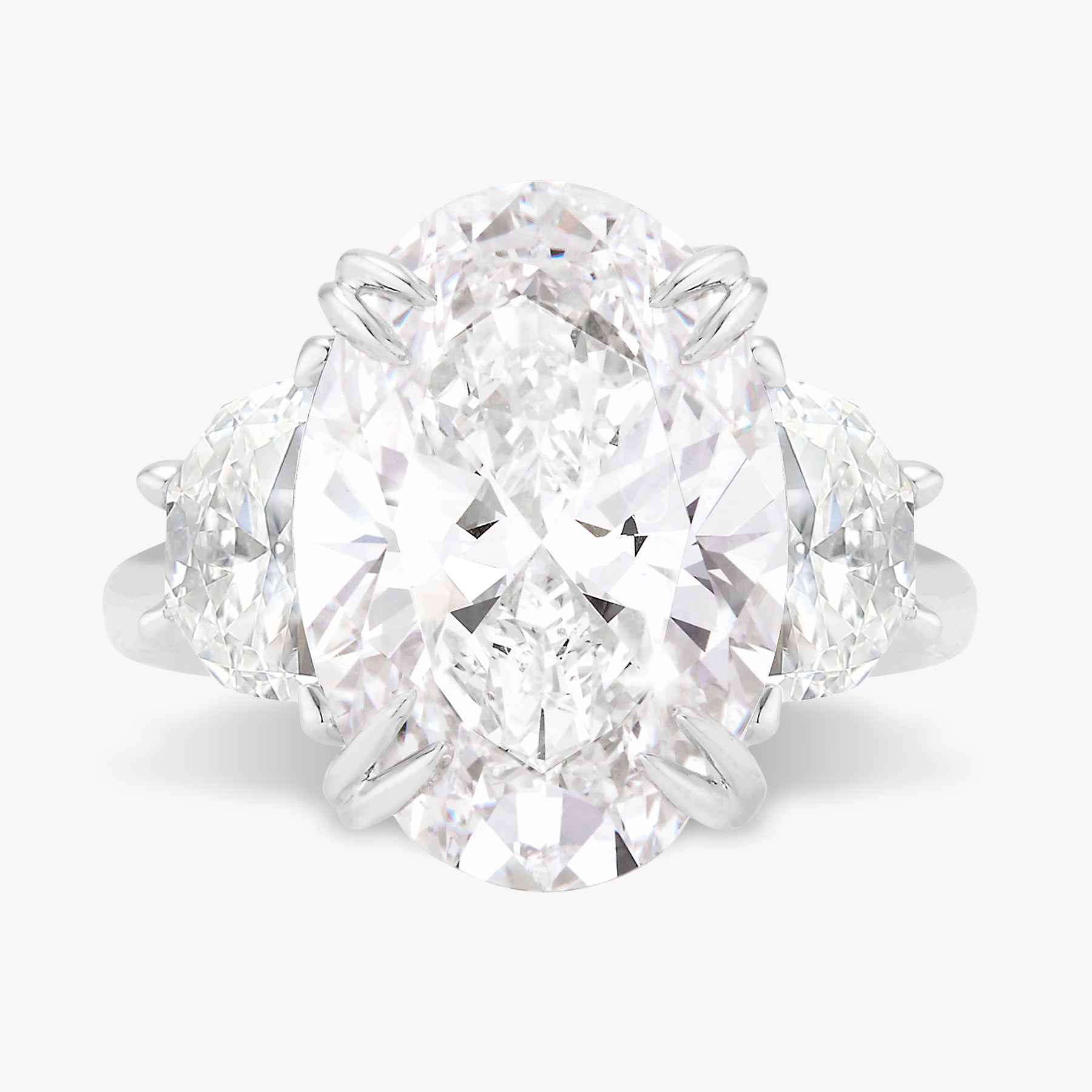 7.05ct Lab Grown Oval Diamond in a Half Moon Setting – RWFJ