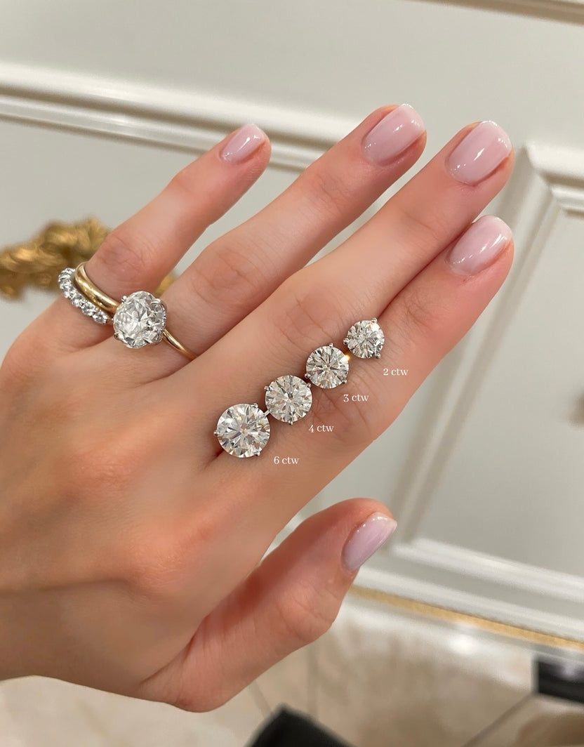 Three-Prong Martini Diamond Stud Earrings | RW Fine Jewelry – RWFJ