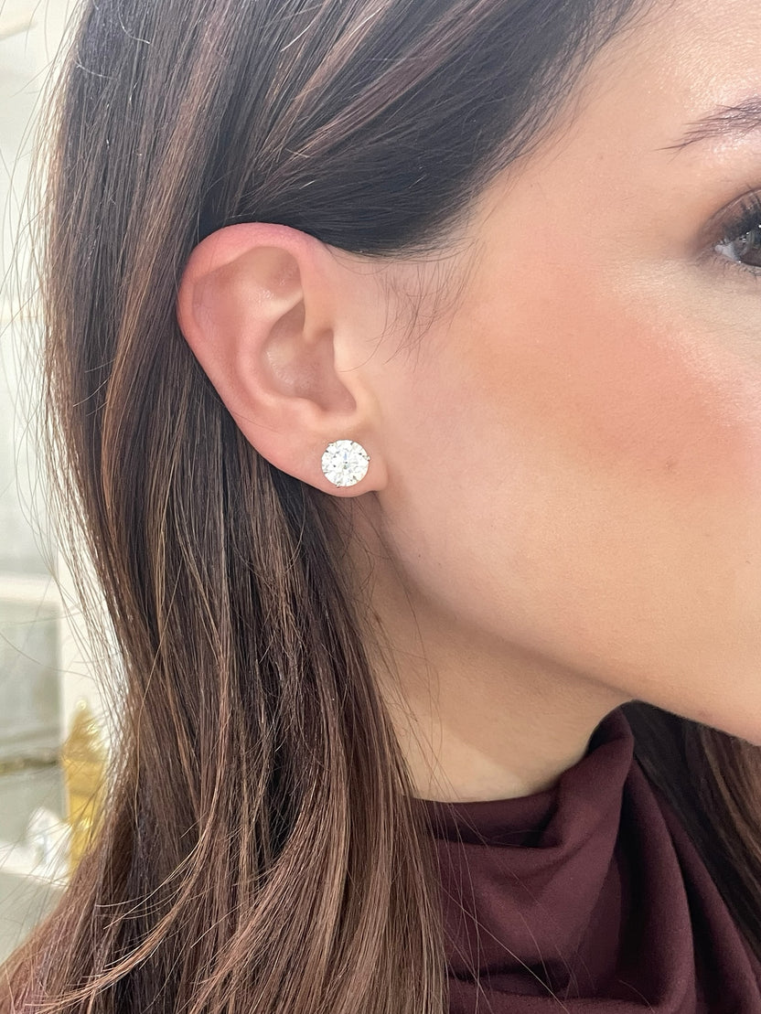 Three-Prong Martini Diamond Stud Earrings | RW Fine Jewelry – RWFJ