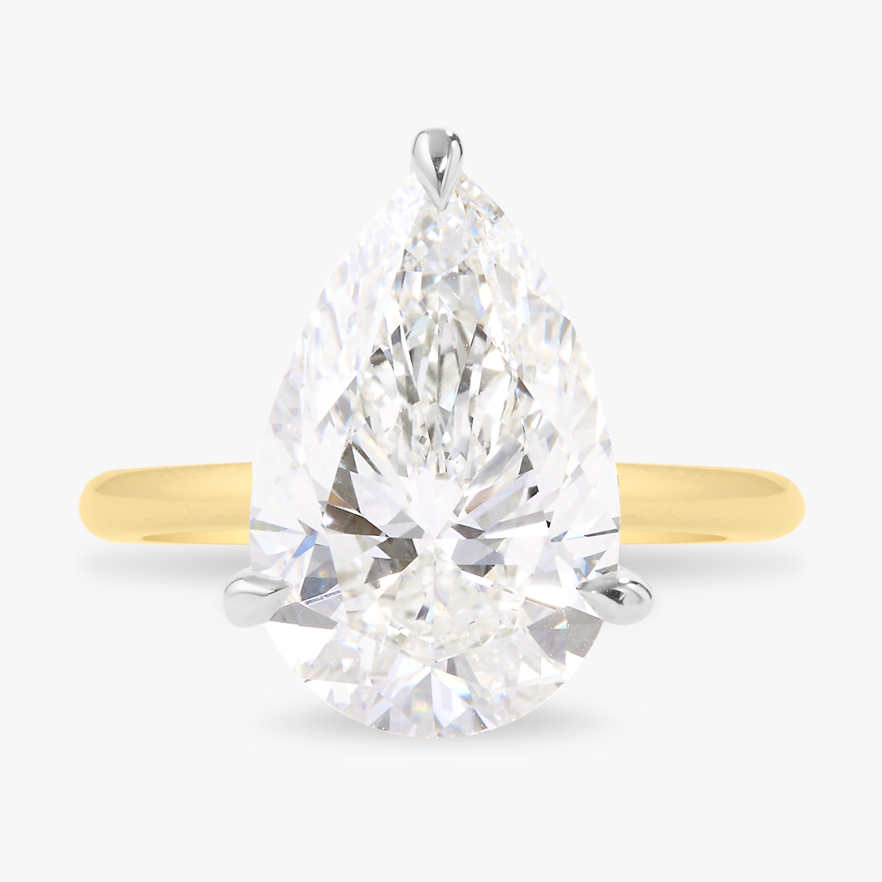 5.02ct Lab Grown Pear Cut Diamond in a Solitaire Setting with Hidden H ...