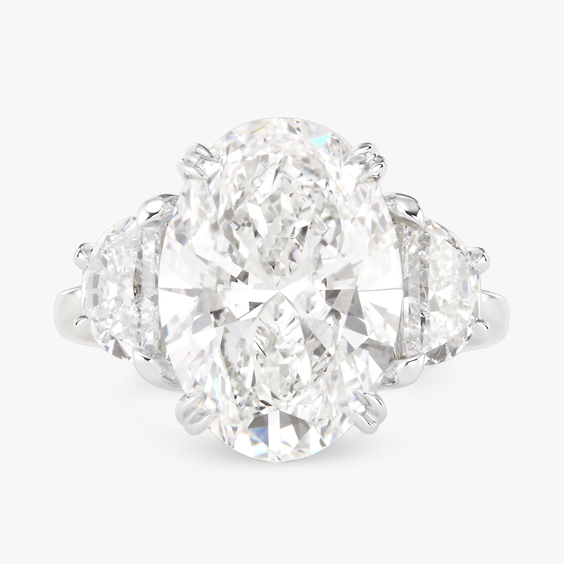6.01ct Lab Grown Oval Diamond in a Half Moon Setting – RWFJ