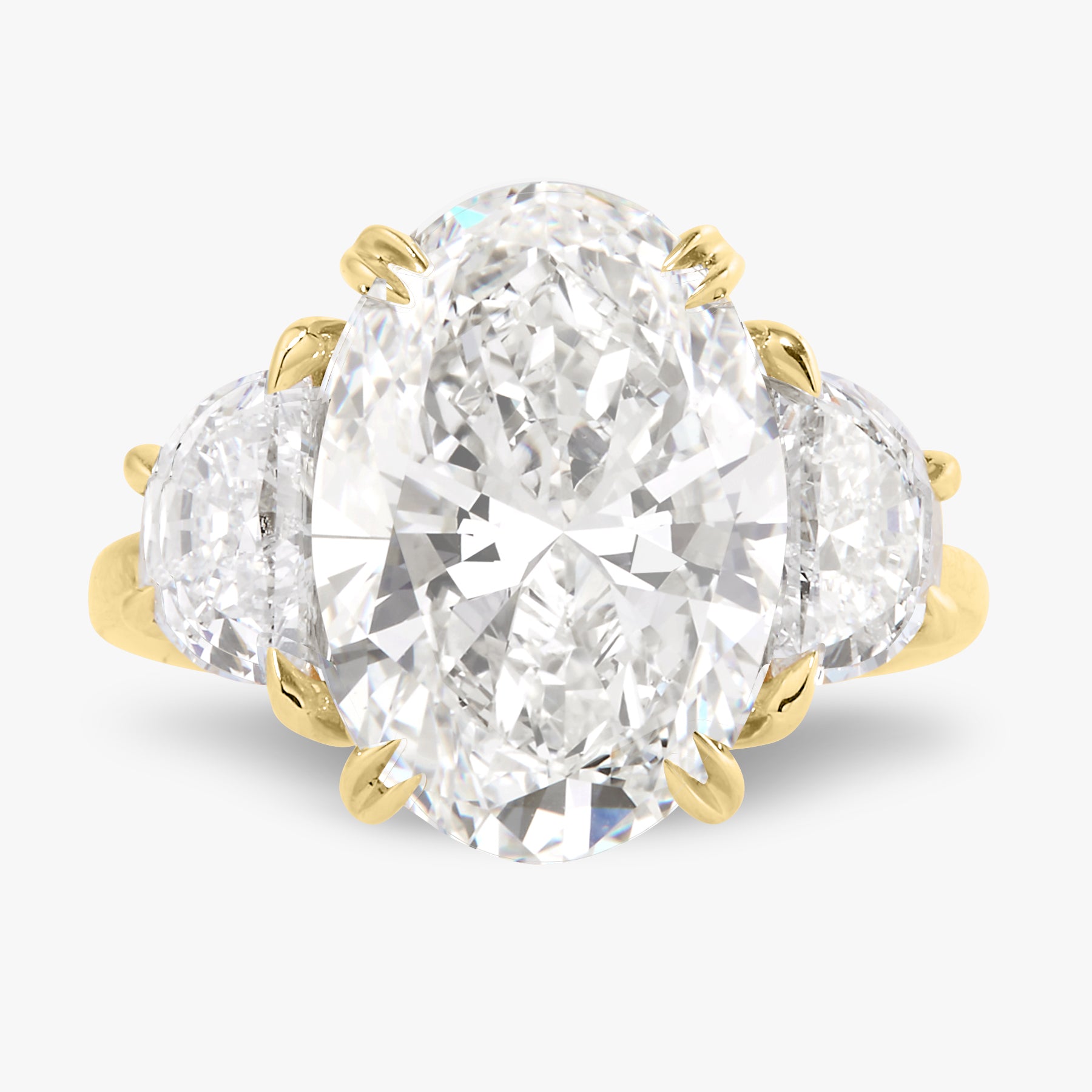 6.05ct Lab Grown Oval Diamond in a Half Moon Setting – RWFJ