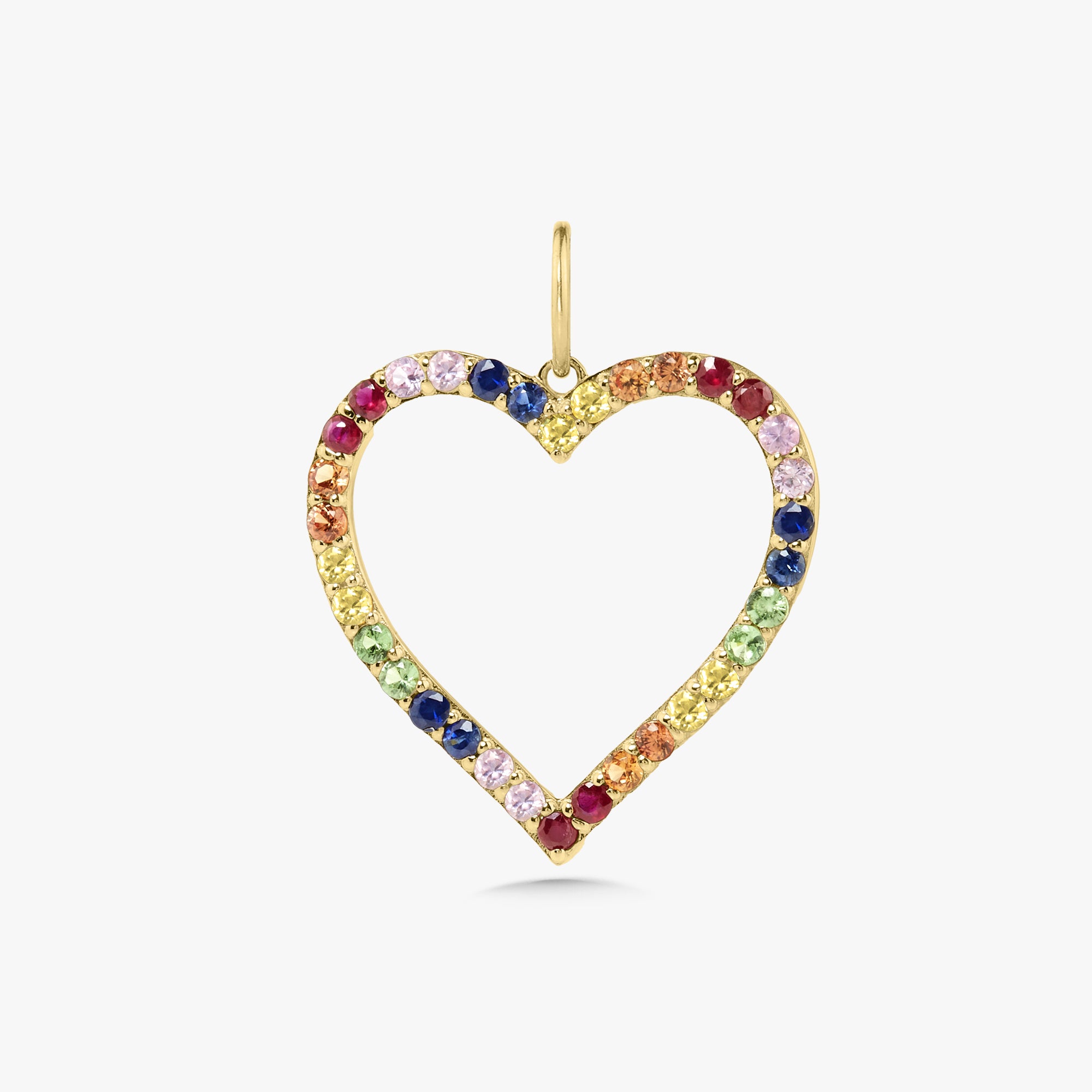 Large Rainbow Open Heart Charm – RWFJ