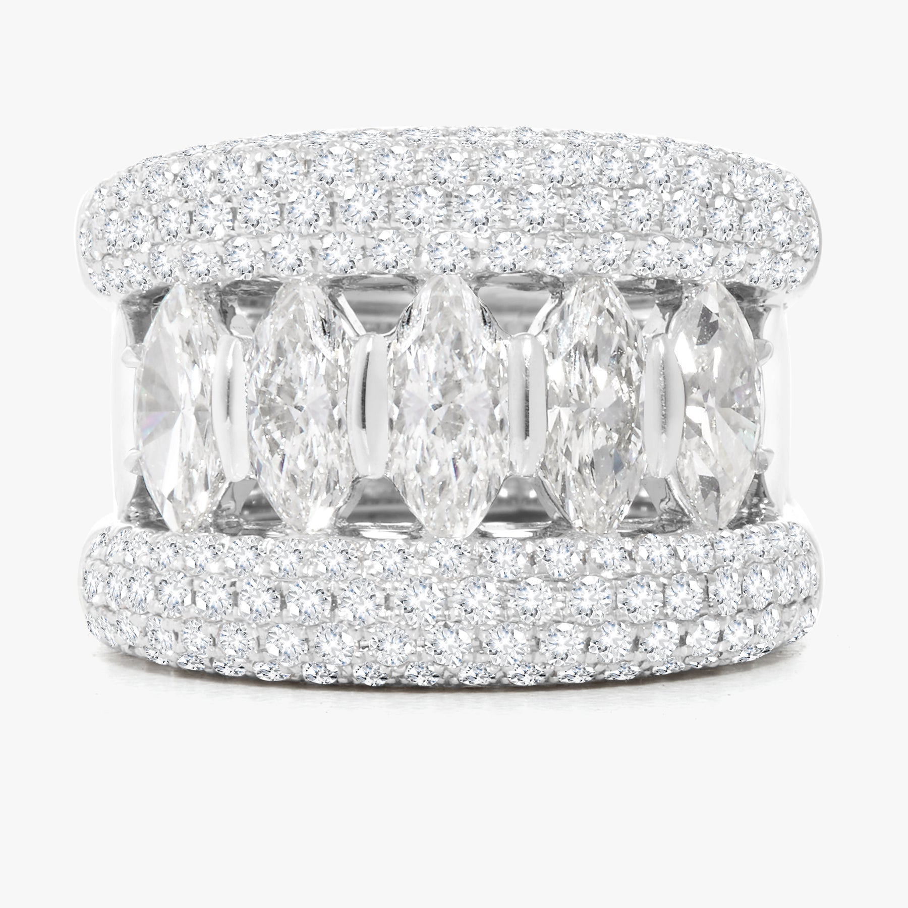 Marquise Pave Puff Diamond Ring 3.60 ctw – RWFJ