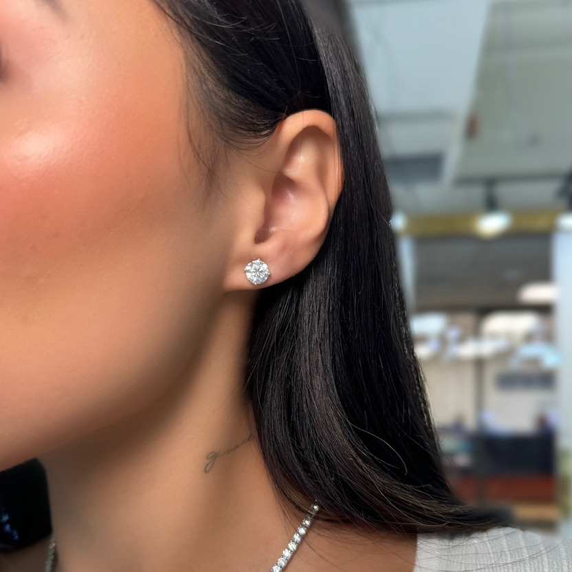 Three-Prong Martini Diamond Stud Earrings | RW Fine Jewelry – RWFJ