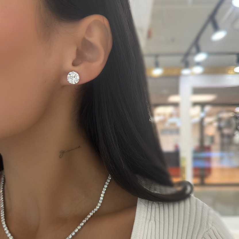 Three-Prong Martini Diamond Stud Earrings | RW Fine Jewelry – RWFJ