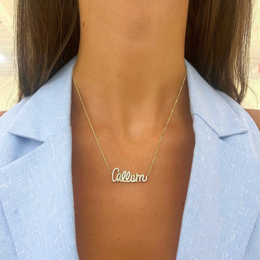 Custom Handwritten Diamond Name Necklace – RWFJ