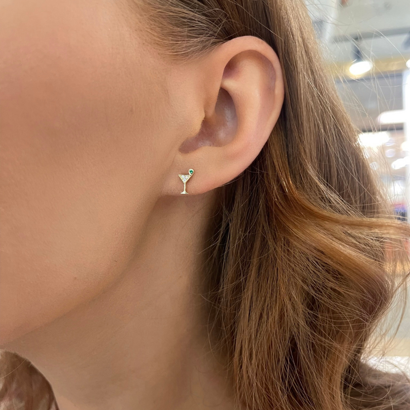 Tini Time Dirty Martini Diamond Stud Earrings – RWFJ