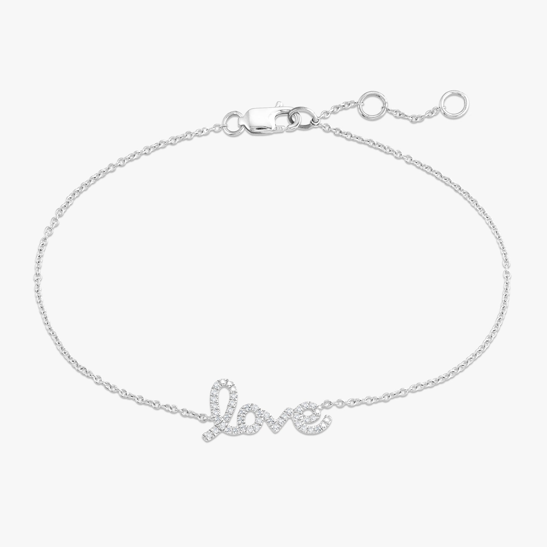 Script Love Diamond Heart Bracelet – RWFJ