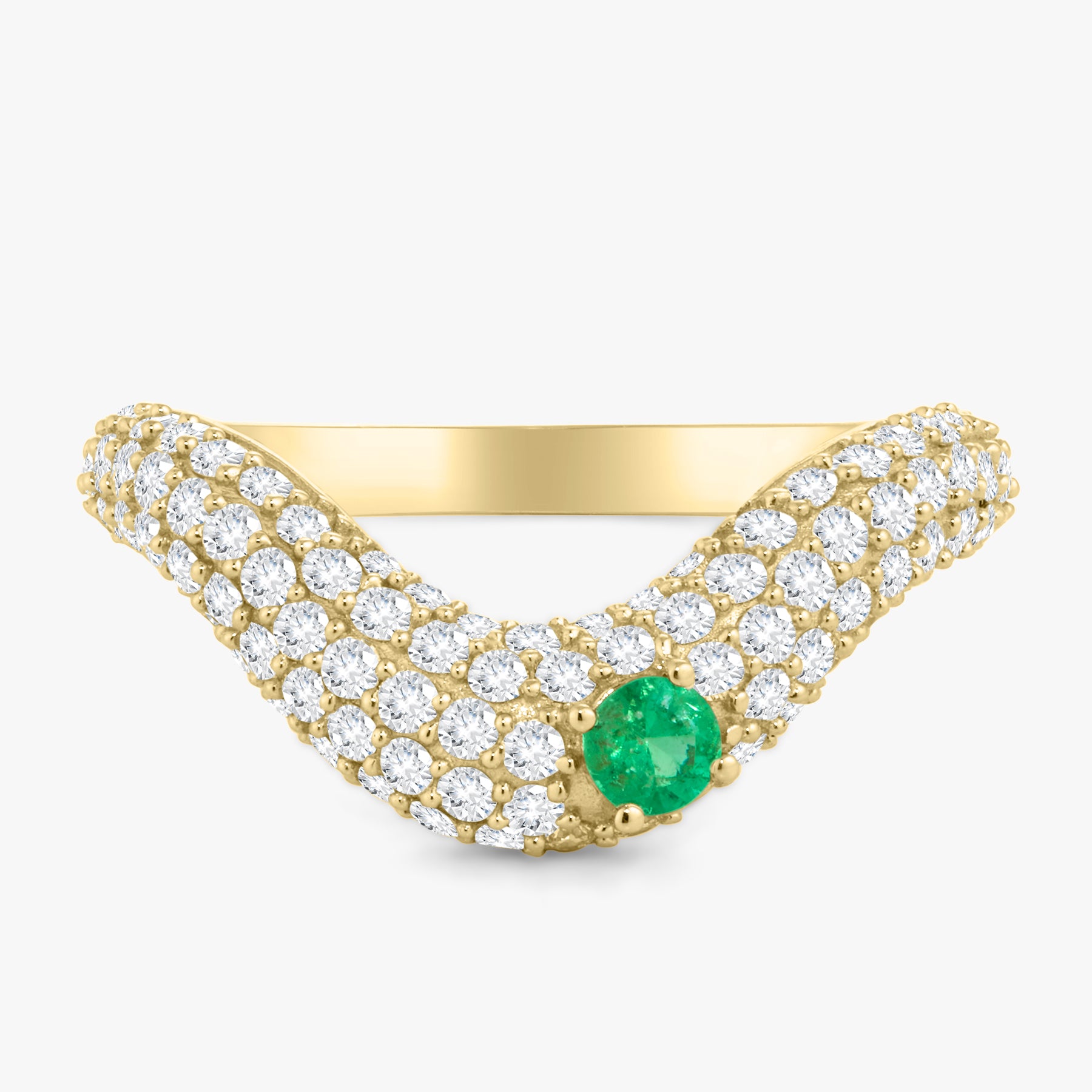 Ronan Emerald and Diamond Pave Swoop Ring – RWFJ