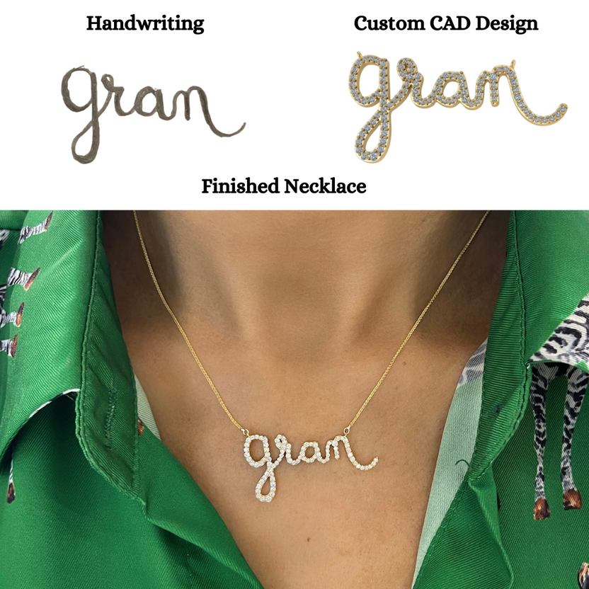 Custom Handwritten Diamond Name Necklace – RWFJ