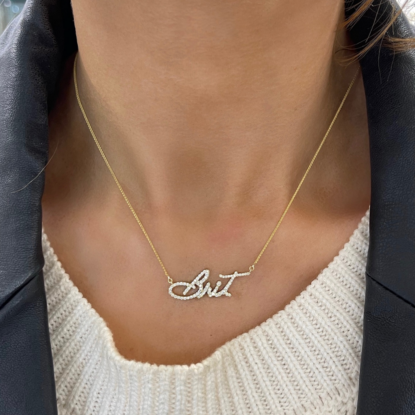 Custom Handwritten Diamond Name Necklace – RW Fine Jewelry