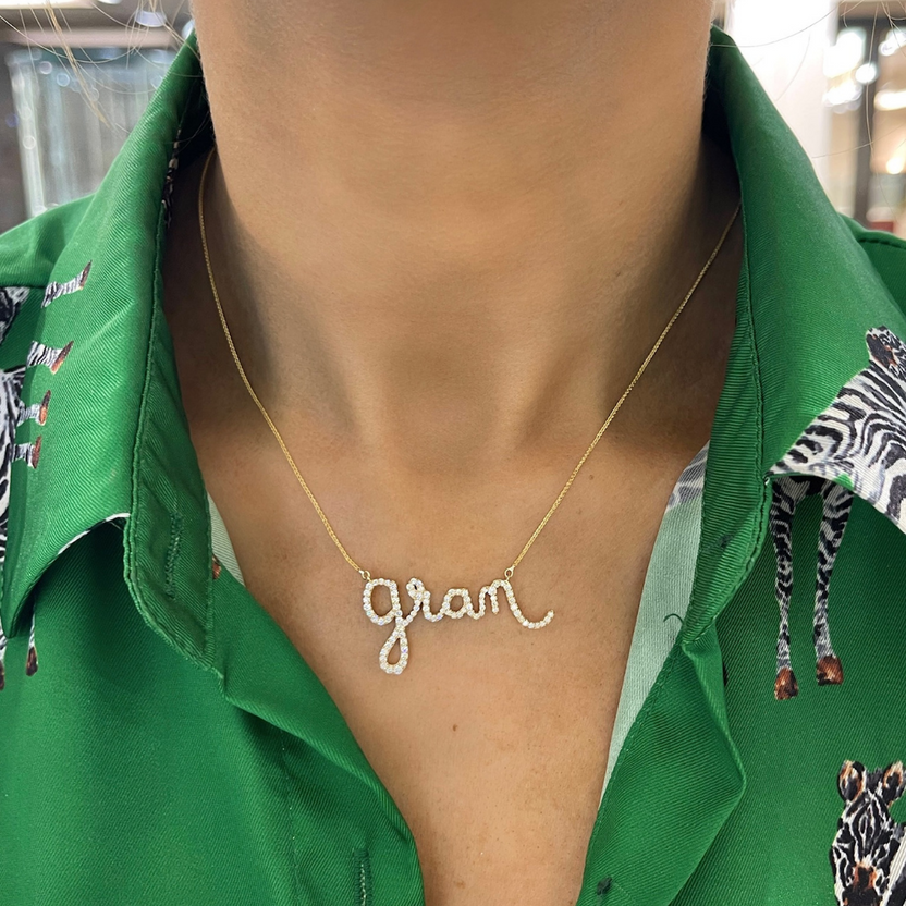 Custom Handwritten Diamond Name Necklace – RWFJ