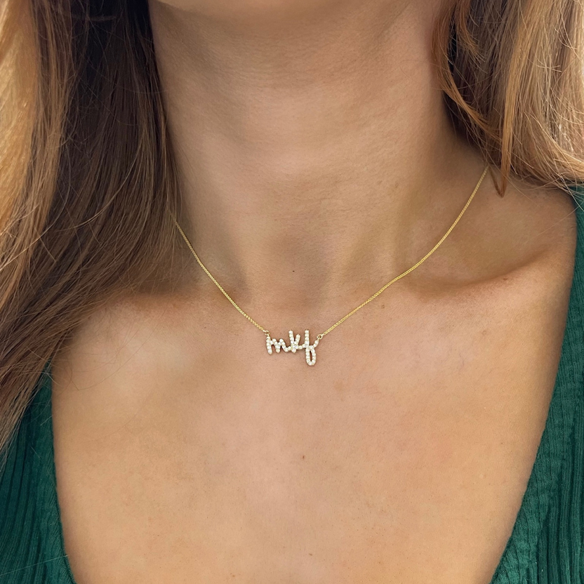 Custom Handwritten Diamond Name Necklace – RW Fine Jewelry