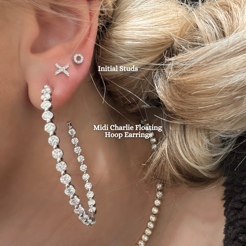 Initial Diamond Stud Earrings – RWFJ