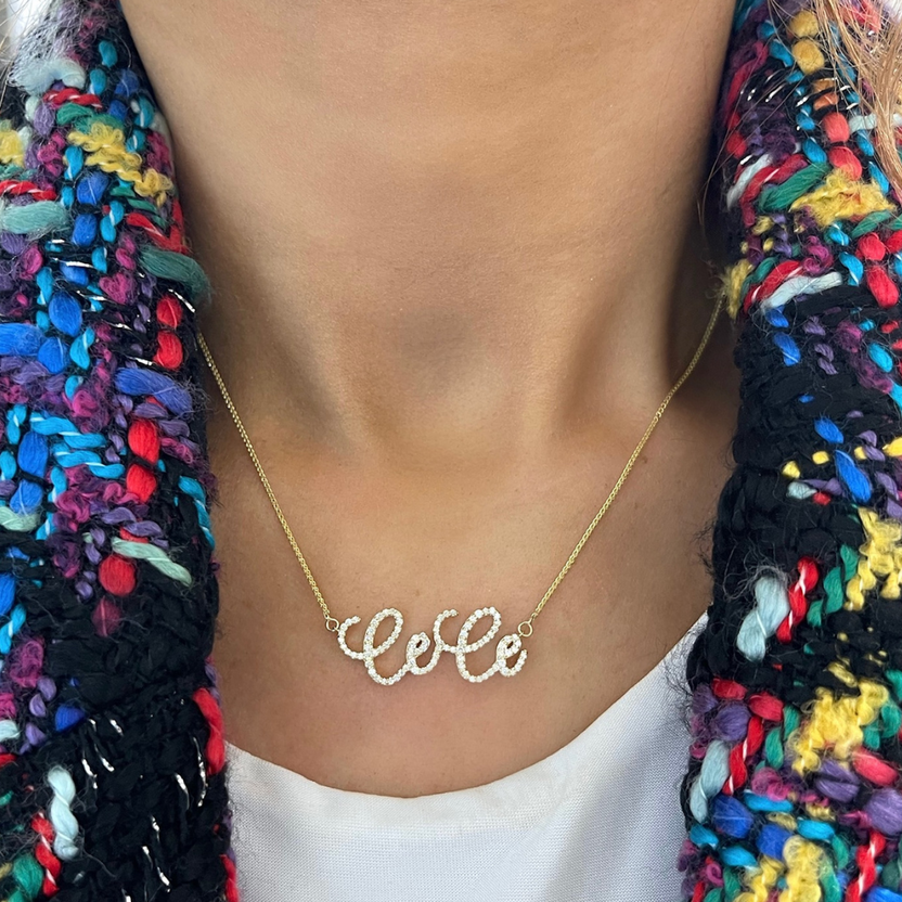 Custom Handwritten Diamond Name Necklace – RW Fine Jewelry