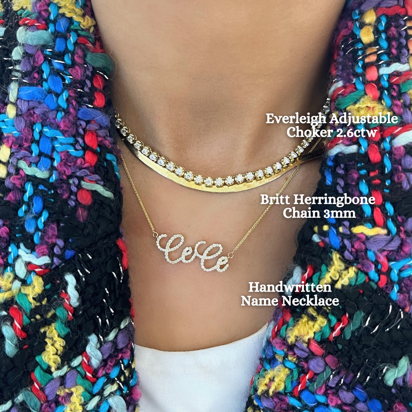 Custom Handwritten Diamond Name Necklace – RWFJ