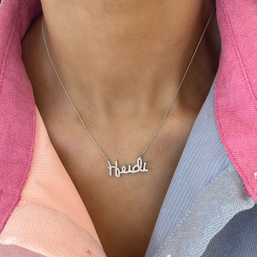 Custom Handwritten Diamond Name Necklace – RWFJ