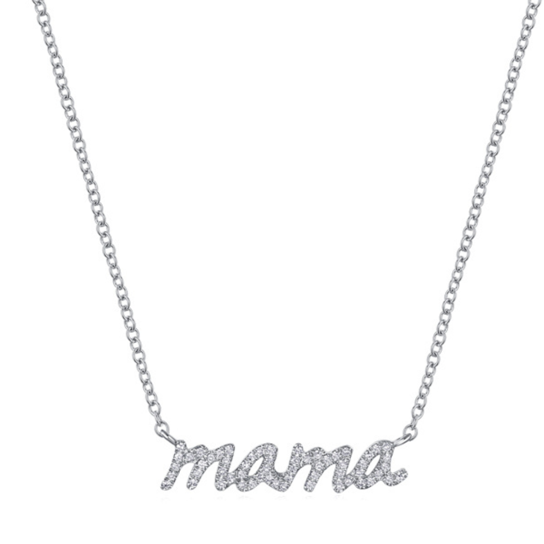 "Mama" Script Diamond Necklace – RWFJ