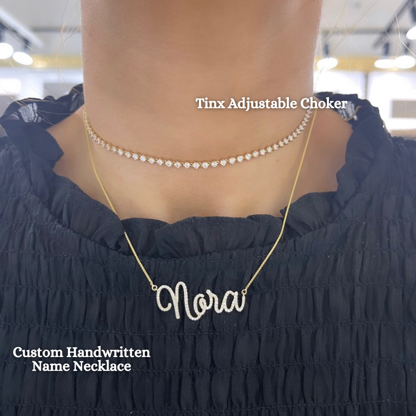 Custom Handwritten Diamond Name Necklace – RWFJ