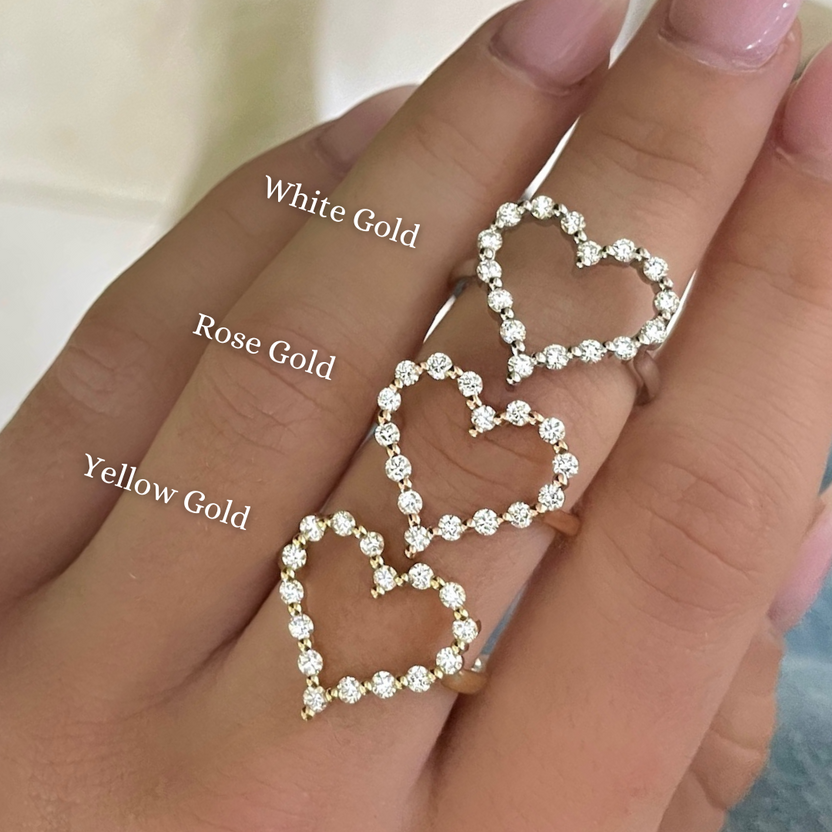 Little Posie Charlie Cloud® Floating Diamond Heart Ring 0.56 ctw – RW ...
