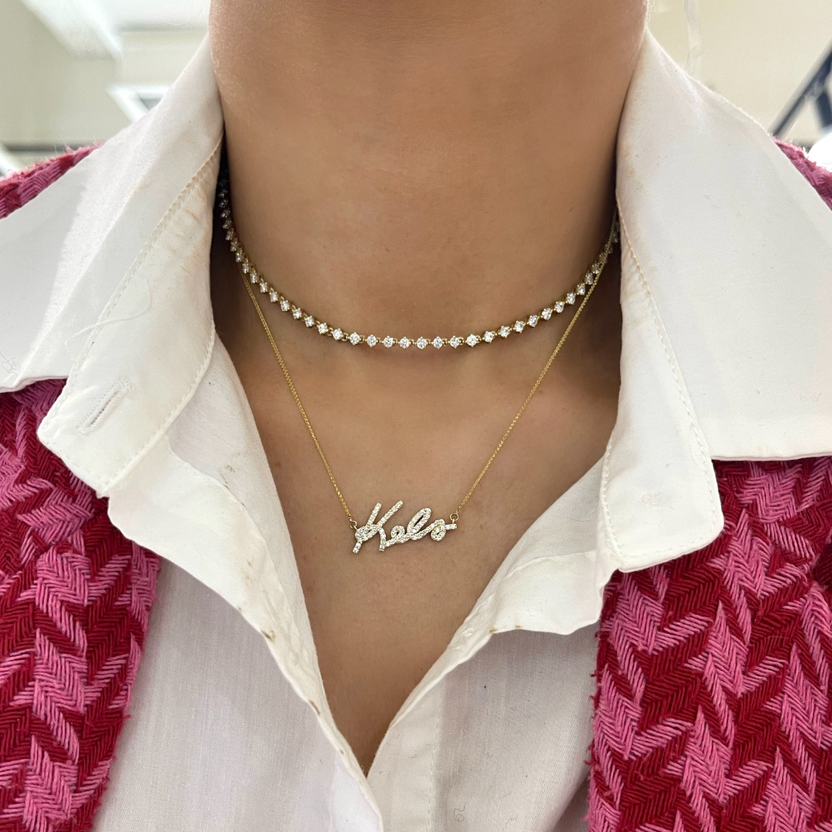 Custom Handwritten Diamond Name Necklace – RWFJ