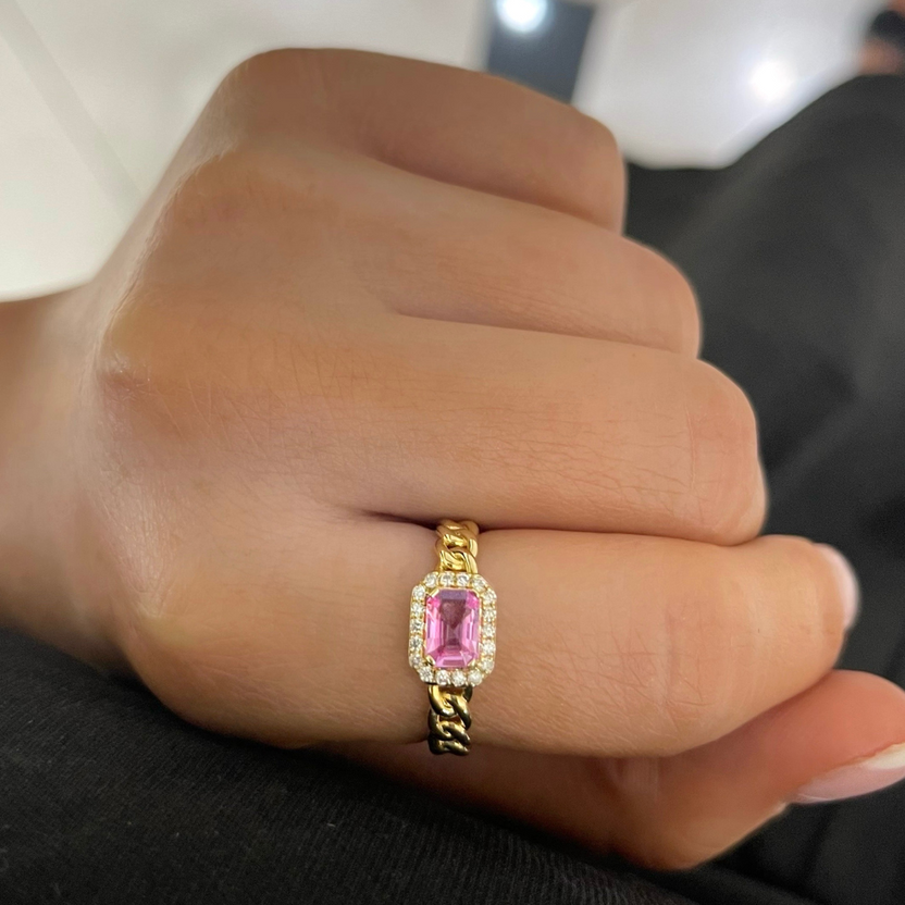 Aster Pink Sapphire Chain Link Ring – RWFJ
